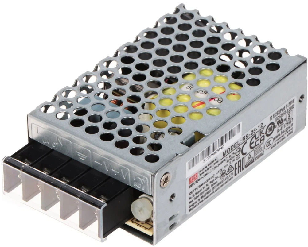 Zasilacz impulsowy do zabudowy modułowy RS-25 12V DC 2,1A 25W MEAN WELL - RS-25-12 | Amper24